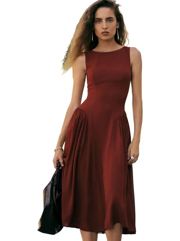 REFORMATION Anelis Midi Dress - Chianti