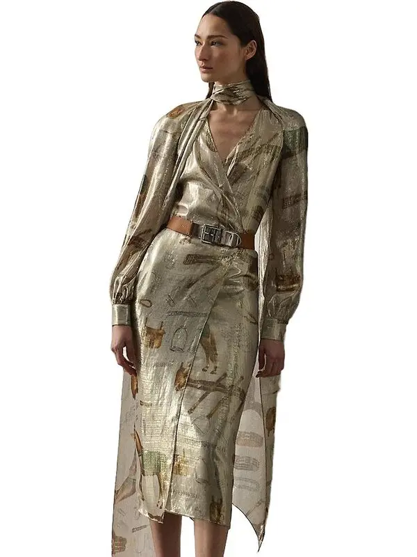 Ralph Lauren Terry Equestrian-print Cocktail Dress - Palladium Multi