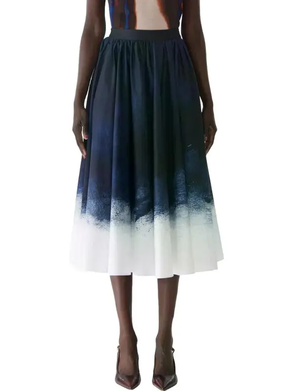 JASON WU Ombré-print Midi Skirt - Blue