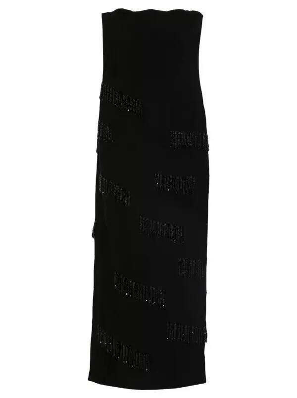 JEAN-LOUIS SABAJI Beaded Strapless Dress - Black