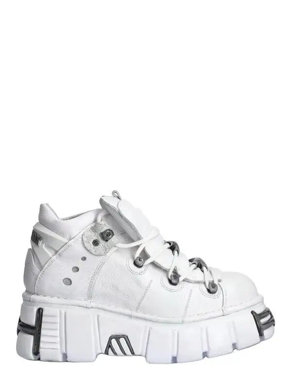 NEW ROCK Platform Lace-up Sneakers - White