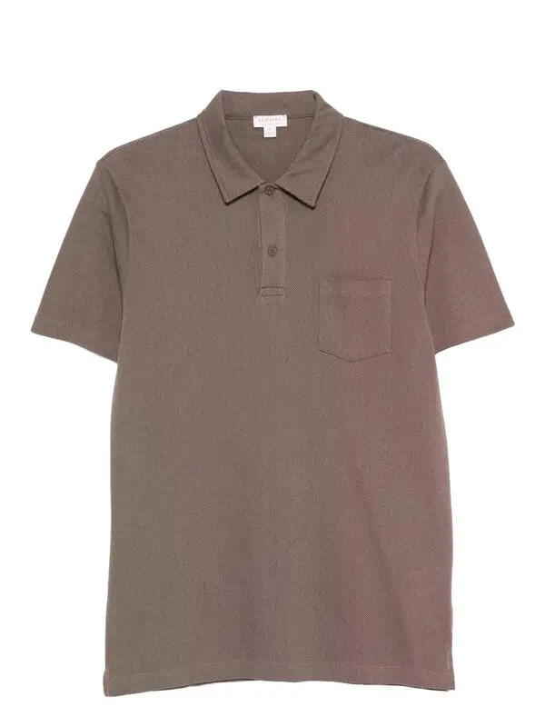 Sunspel Riviera Polo Shirt - Brown