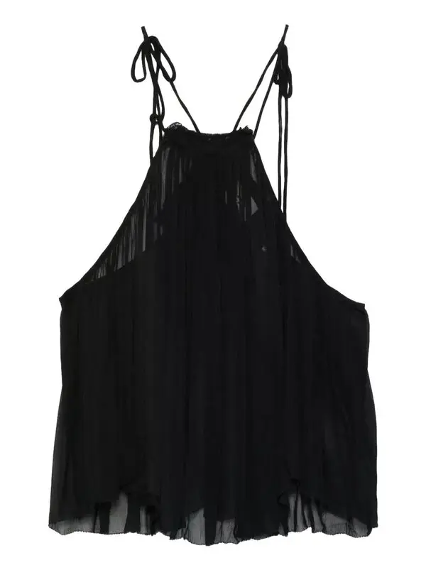 MARANT ETOILE Akila Pleated Halterneck Top - Black