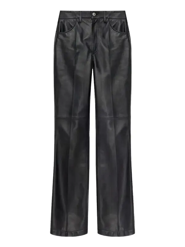 Attico Paneled Leather Trousers - Black