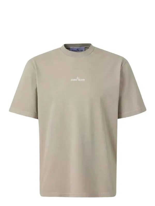 Stone Island Logo-print Circular-logo T-shirt - Neutrals