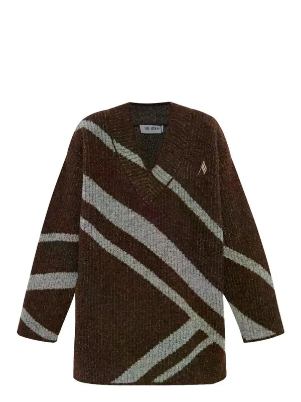 Attico Diagonal-stripe Sweater - Brown
