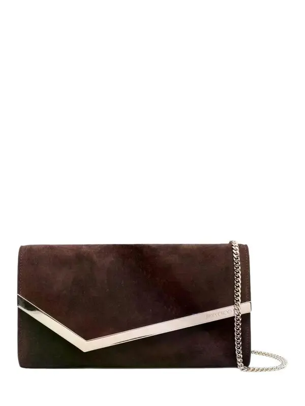 JIMMY CHOO Envelope Suede Clutch - Brown