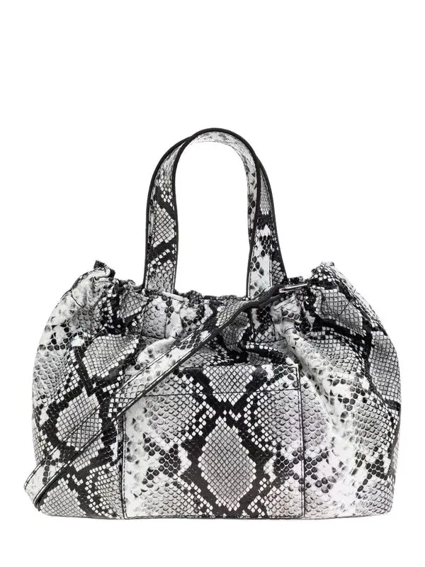 SAMSOE SAMSOE Midi Snakeskin-effect Tote Bag - Grey