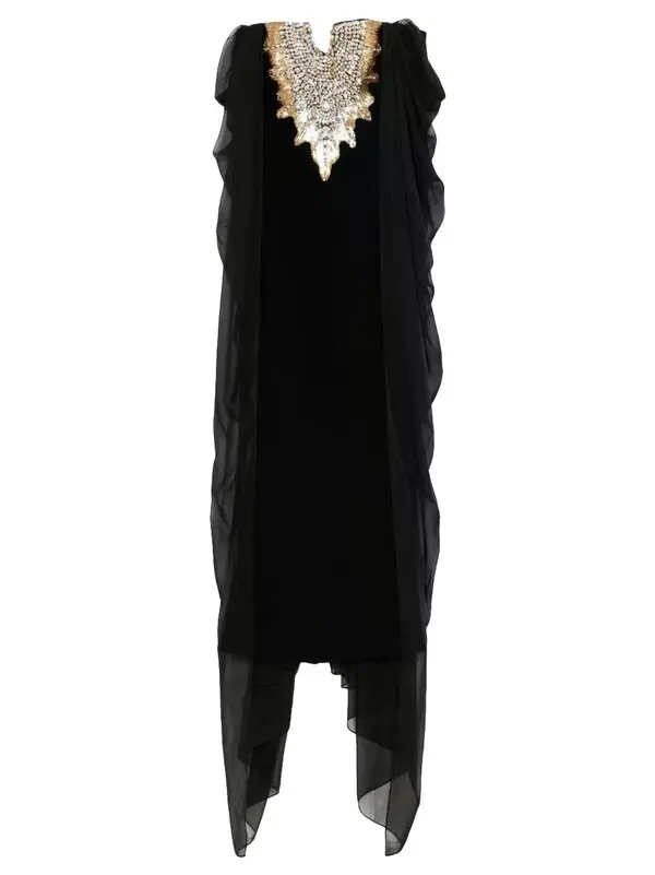 JEAN-LOUIS SABAJI Embellished Maxi Dress - Black