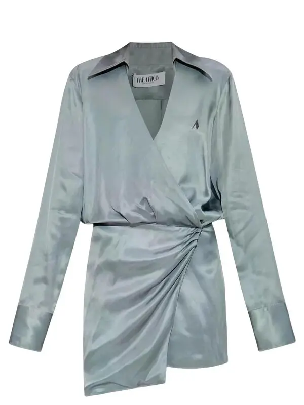 Attico Wrap-front Mini Dress - Blue