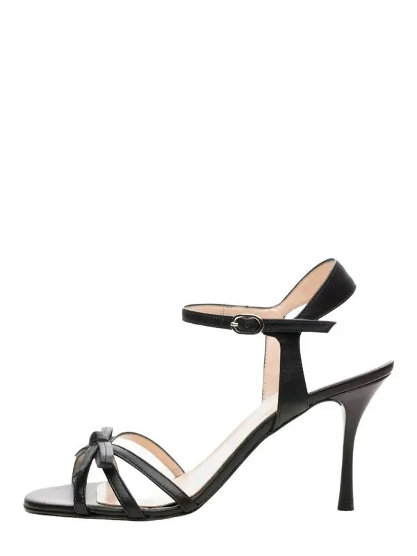 POCHE PARIS Bow-detail Stiletto Sandals - Black
