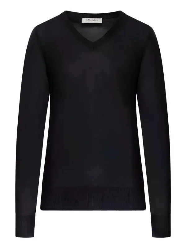 Max Mara Long-sleeve V-neck Sweater - Black