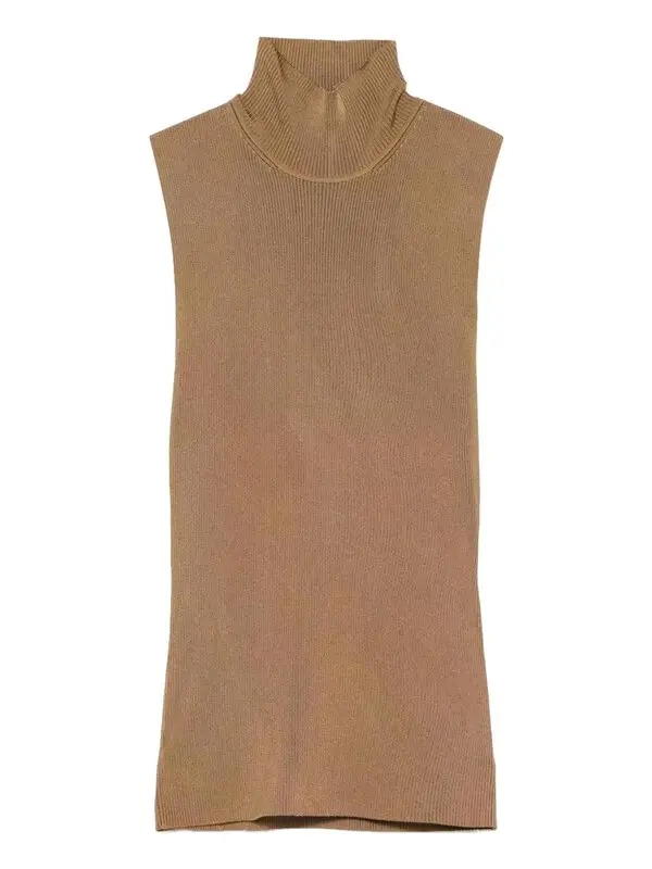 Khaite High Neck Top - Brown