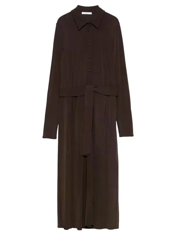 Max Mara Belted Tortona Dress - Brown