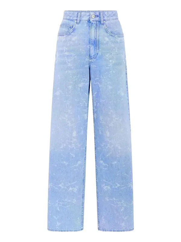 Rabanne Washed-effect Wide-leg Jeans - Blue