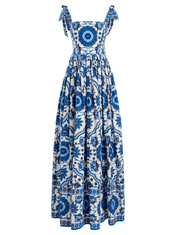 Cara Cara Tula Cotton Poplin Maxi Dress - Blue
