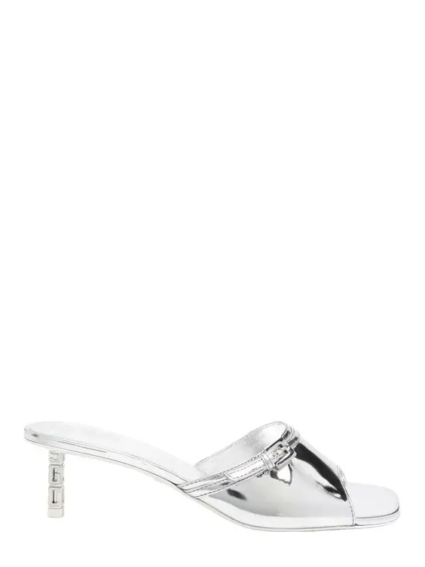 Gcds Mirrored Leather Sandals - Silver