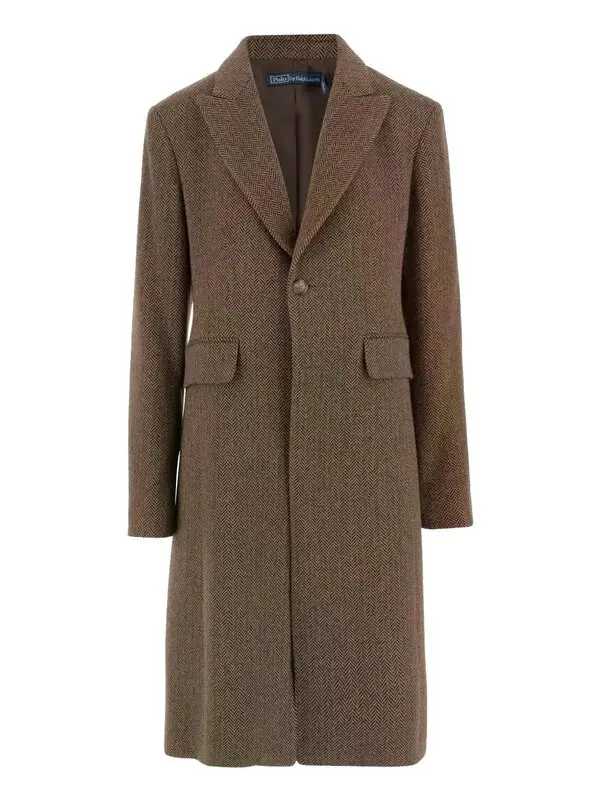 Polo Ralph Lauren Herringbone Single-breasted Coat - Brown