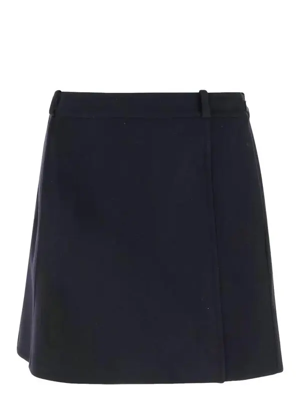 JIL SANDER Wool A-line Mini Skirt - Blue