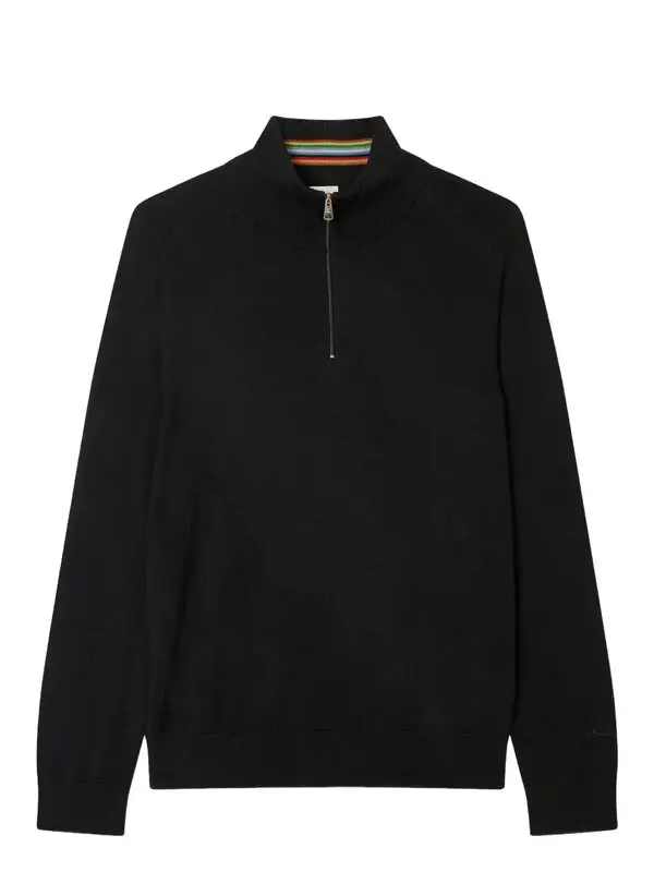 Paul Smith High-neck Half-zip Sweater - Black