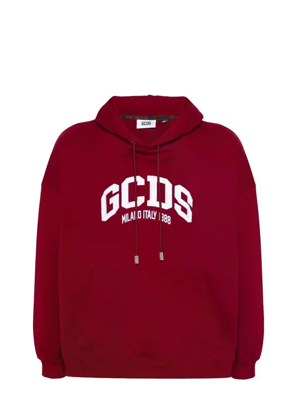 Gcds Logo-embroidered Hoodie - Red