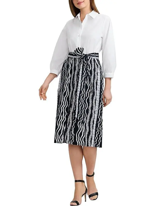 Foxcroft Esther 34 Braid Dress - White/ Black