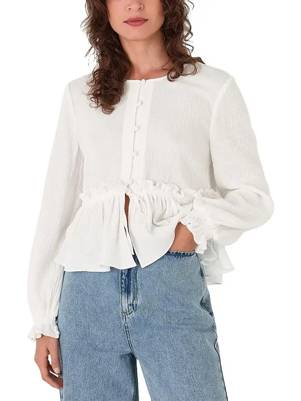 Whistles Peplum Hem Blouse - White