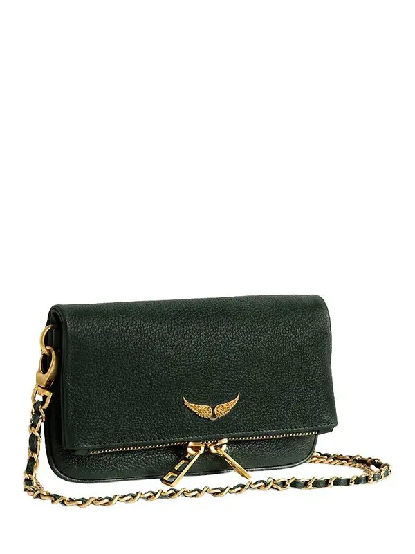 Zadig&Voltaire Rock Nano Grained Leather Crossbody Bag - Emerald