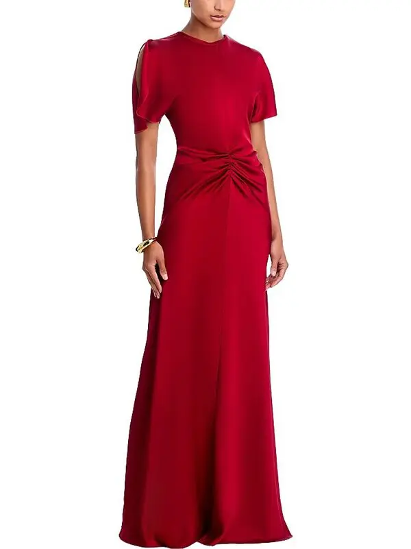 Victoria Beckham Gathered Floor Length Gown - Rose