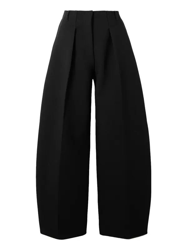 Jacquemus The Ovalo Pleated Crepe Pants - Black
