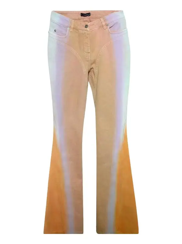 MUGLER Gradient-effect Flared Jeans - Brown