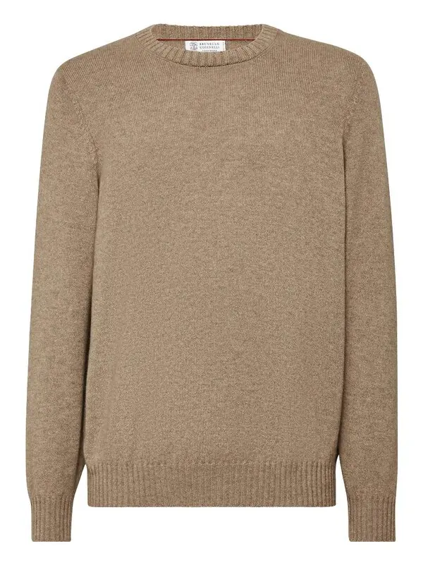 Brunello Cucinelli Cashmere Crew Neck Sweater - Brown
