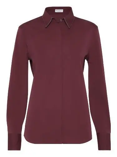 Brunello Cucinelli Shirt With Monili - Burgundy