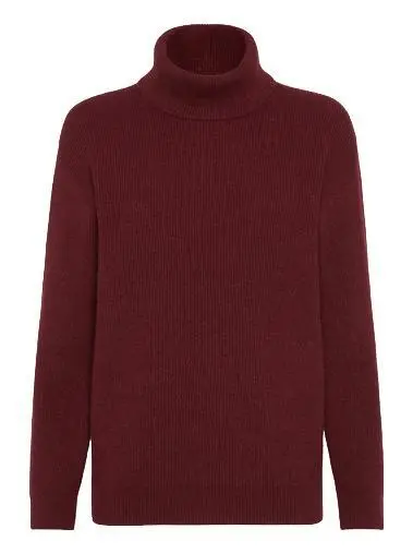 Brunello Cucinelli English Rib Knit Cashmere Sweater - Amaranth