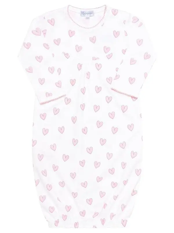 NELLAPIMA Heart Print Baby Gown - Pink