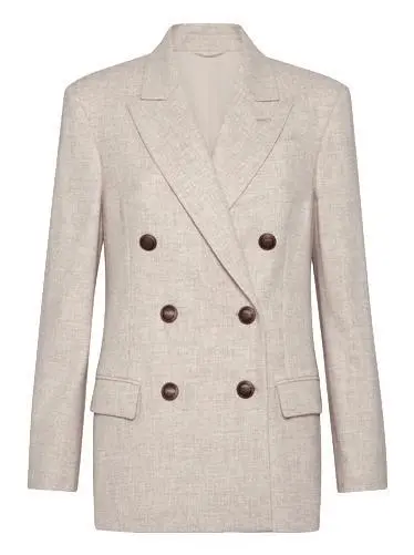 Brunello Cucinelli Twill Flannel Blazer - Beige