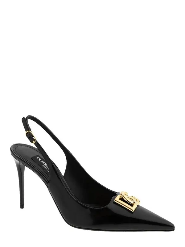 Dolce & Gabbana Pointed Toe Slingback Pumps - 80999 Black