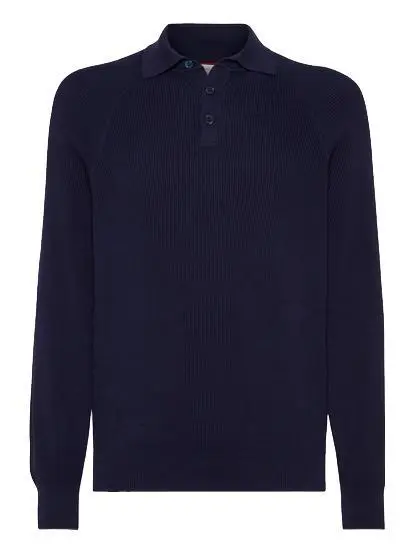 Brunello Cucinelli Polo-style Sweater - Navy Blue