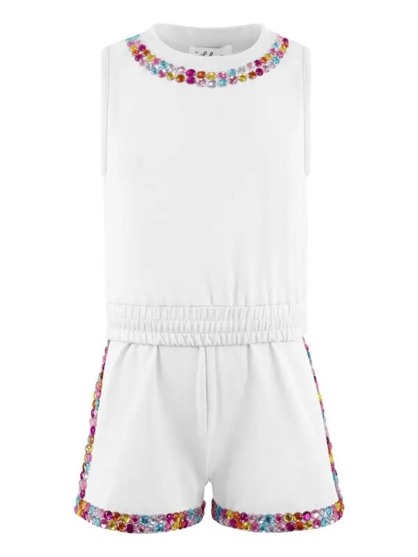 LOLA + THE BOYS Rainbow Gems Short Set - White
