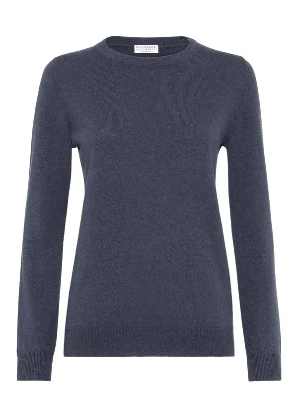 Brunello Cucinelli Cashmere Crew-neck Sweater - Navy Blue