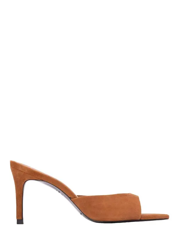 BLACK SUEDE STUDIO Brea 80 Suede Mule - Caramel Suede