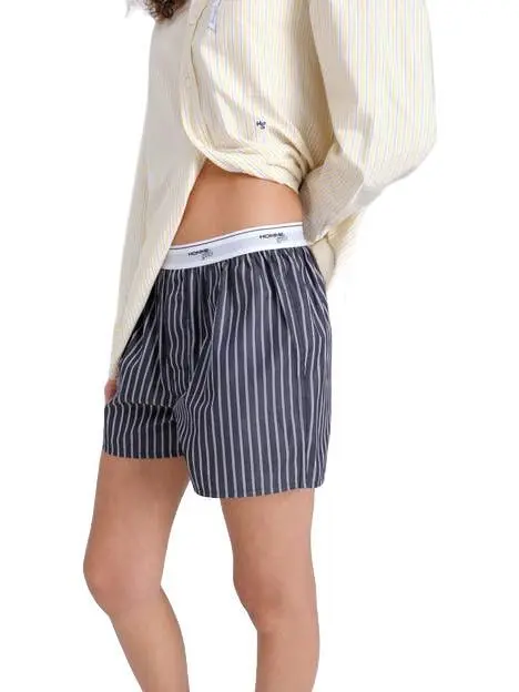 HOMMEGIRLS Boxer Shorts - Black White Stripe
