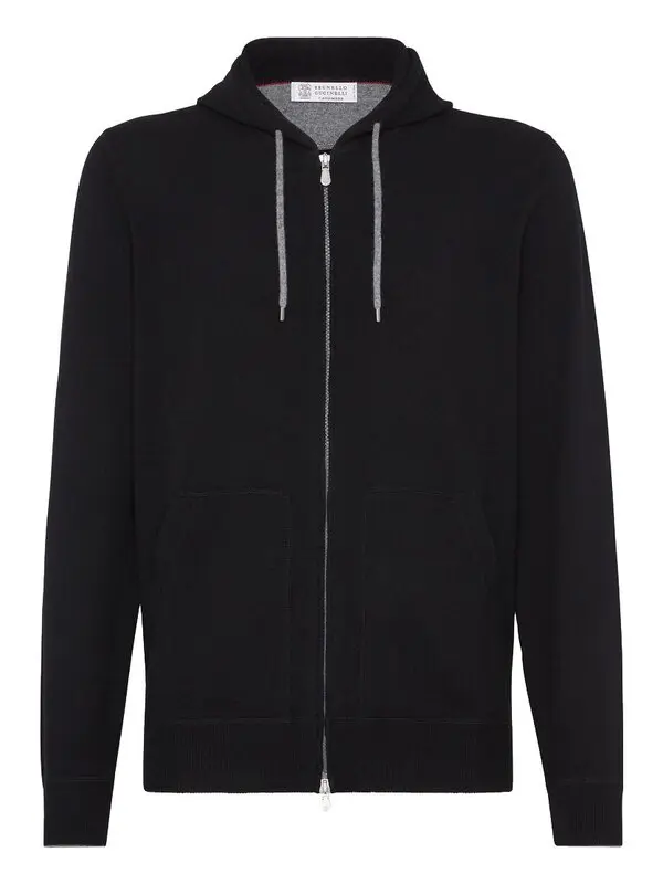 Brunello Cucinelli Cashmere Zip-up Cardigan - Black