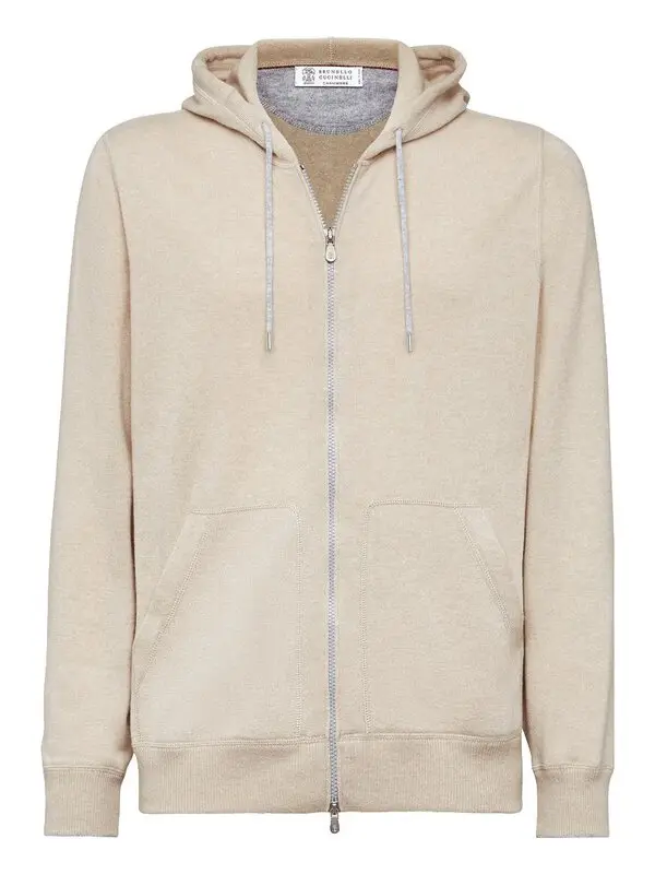 Brunello Cucinelli Cashmere Zip-up Cardigan - Sand