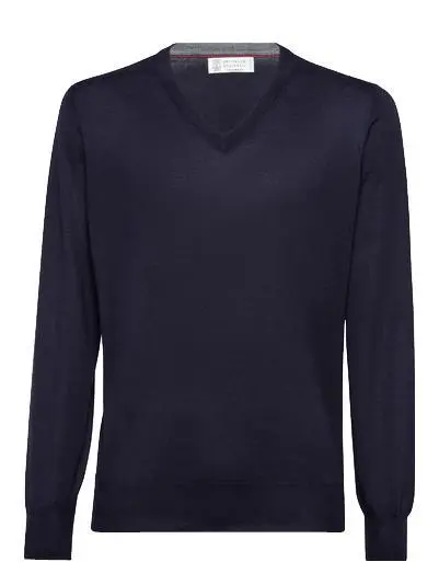 Brunello Cucinelli Cashmere And Silk Sweater - Navy Blue