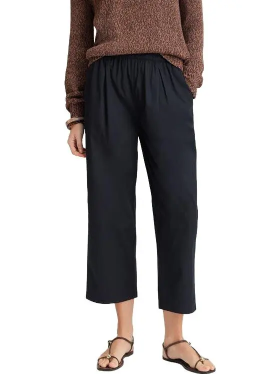 Nordstrom Cotton Poplin Cropped Pants - Black