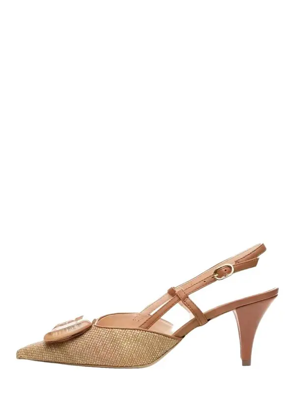 POCHE PARIS Pointed-toe Slingback Pumps - Neutrals