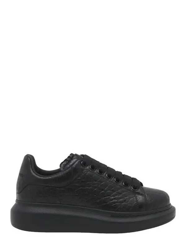 Alexander McQueen Oversized Grain Leather Sneakers - Black