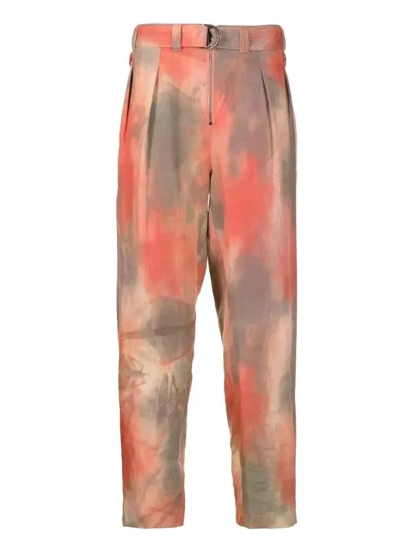 Emporio Armani Pleated Tie-dye Trousers - Red