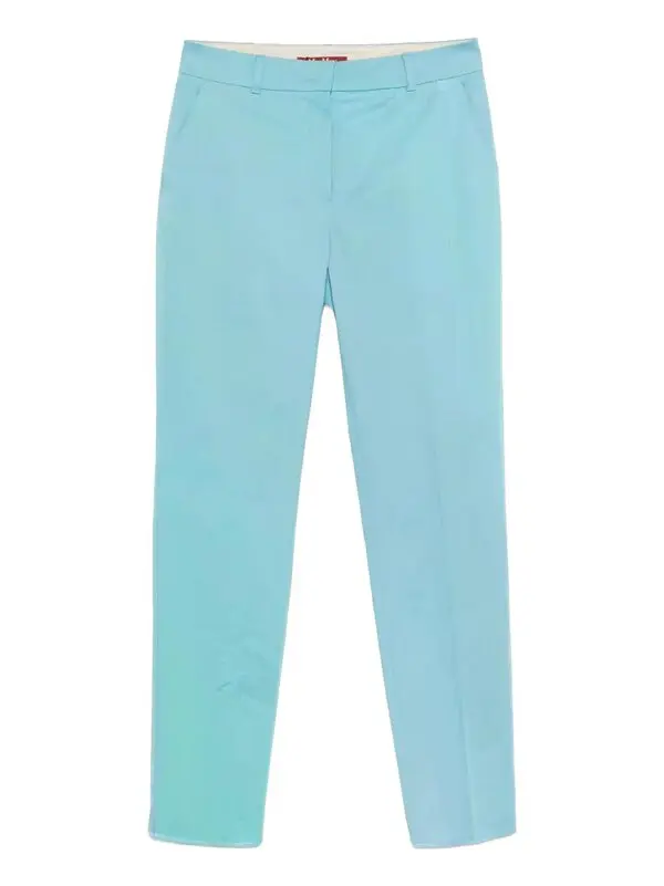 Max Mara Stretch-cotton Straight-leg Trousers - Blue